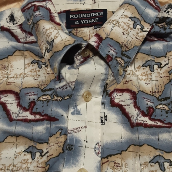 Vintage | Shirts | Mens 99s Map Themed Shirt | Poshmark